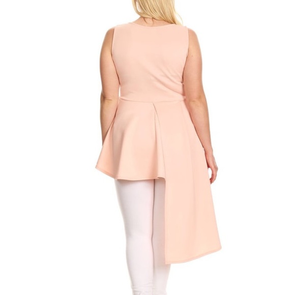 Tops | Plus Black Hi Low Side Ruffle Peplum Top Blouse | Poshmark